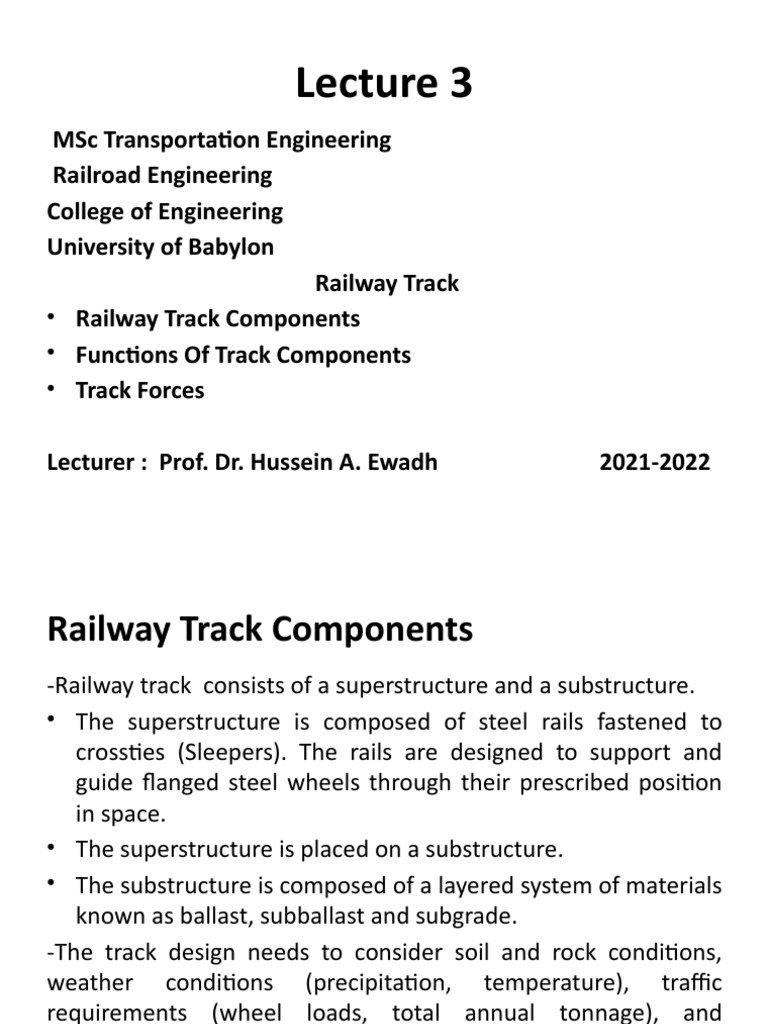 Lec3 Railway Track | PDF | Rail Transport | Force