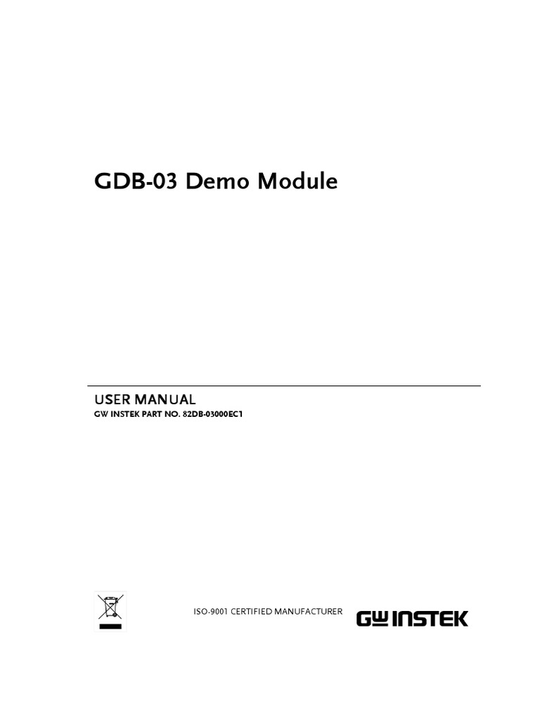 GW Instek GDB-03 User Manual | PDF
