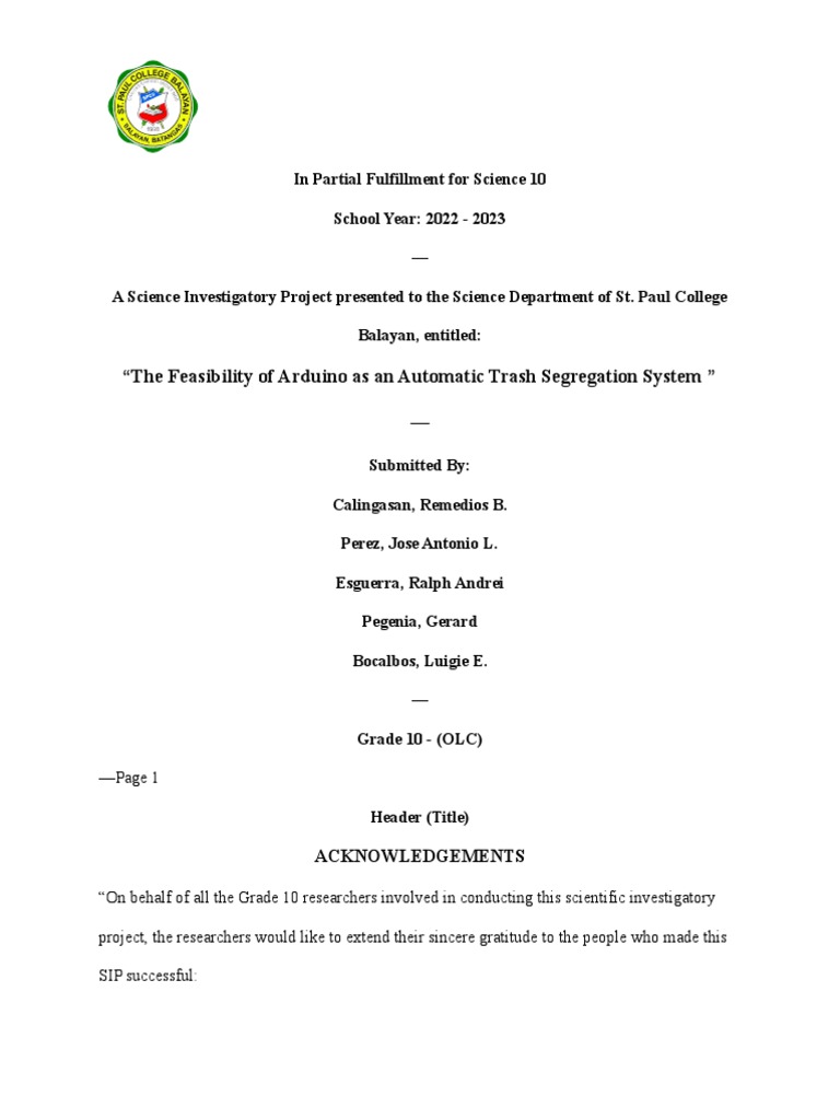 G10 Investigatory Project Layout | PDF | Science
