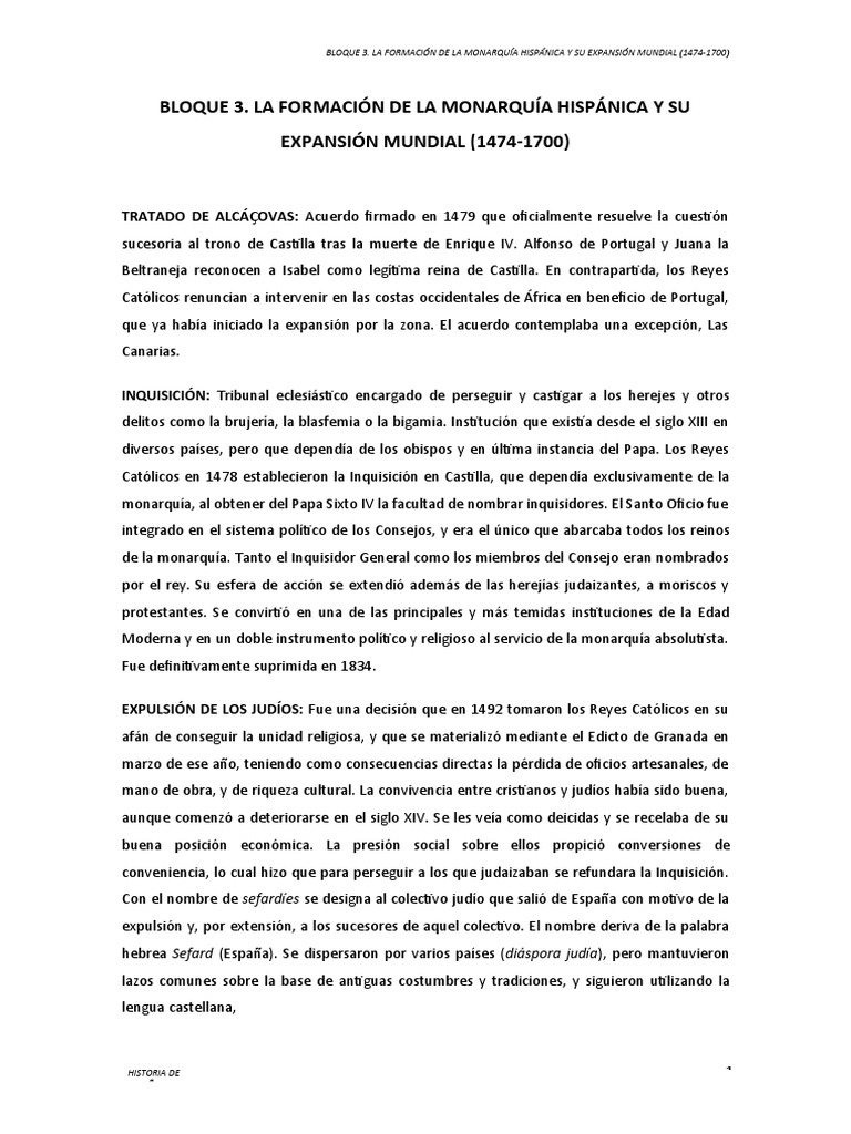 Historia Bloque 3 Pdf Imperio Español España