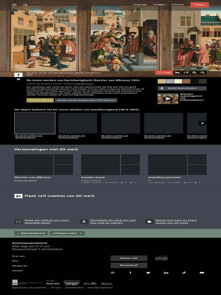 De Zeven Werken Van Barmhartigheid, Meester Van Alkmaar, 1504 ...