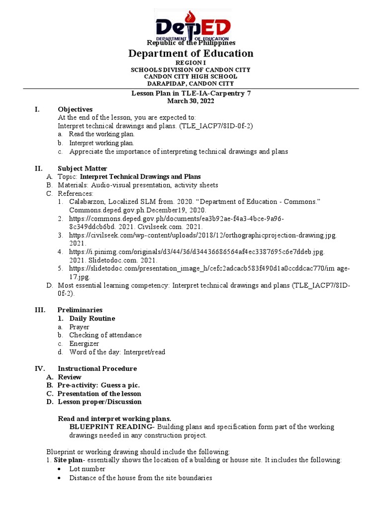 Interpreting Technical Drawings: A Lesson Plan for Teaching Students to ...