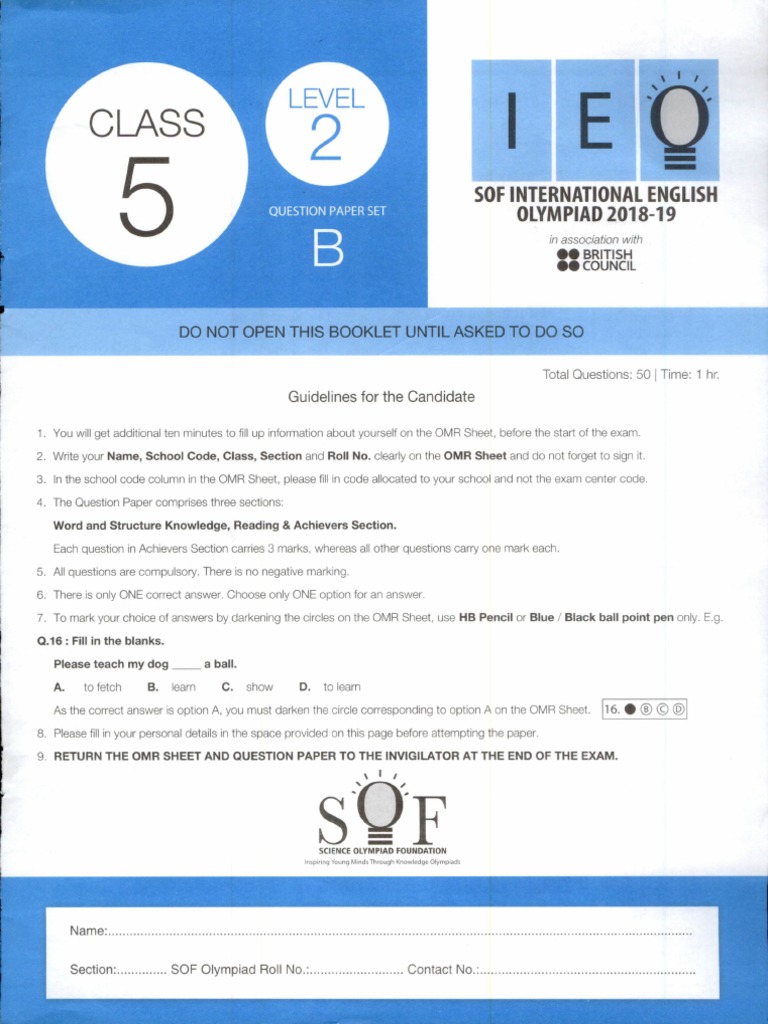 Class 5 IEO Level 2 | PDF