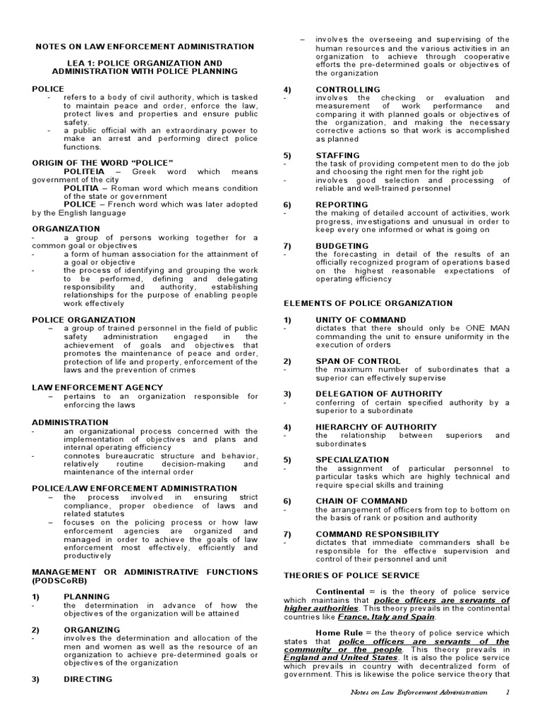 Police Organization and Administration | PDF | Police | Hierarchy