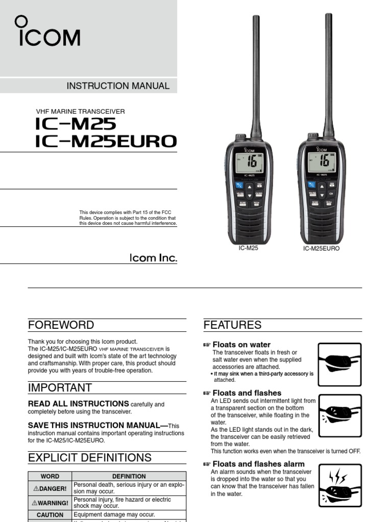 Ic-M25 Euro Eng Im 1 | PDF | Radio | Transmitter