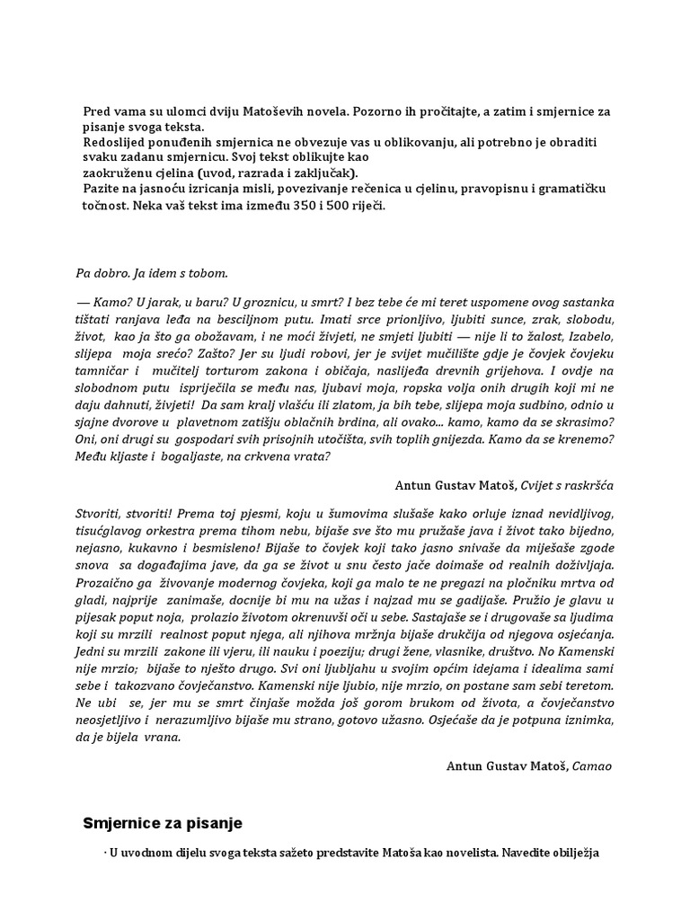 Usporedba - Camao I Cvijet Sa Raskršća | PDF