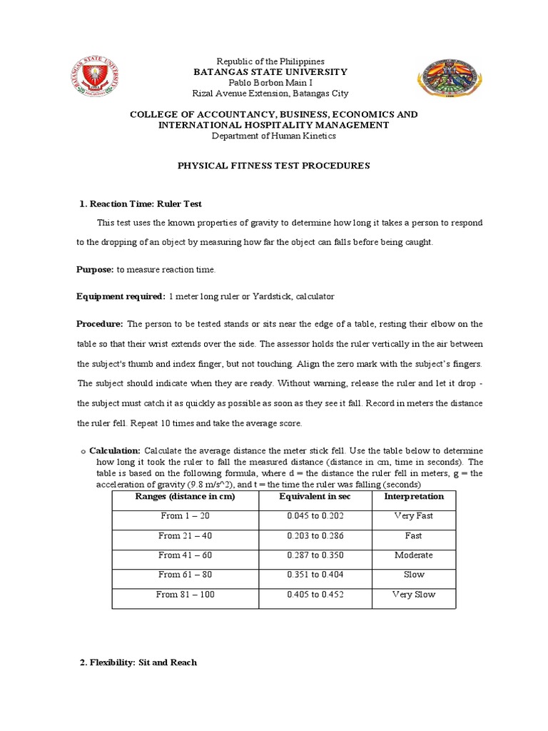 Fitness Test Procedures | PDF | Recreation