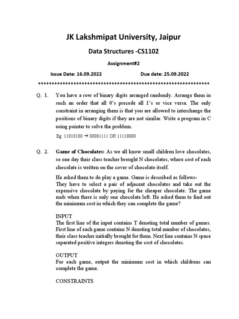 Assignment 2 | PDF | Array Data Structure | Algorithms Assignment 2 | PDF | Array Data Structure | Algorithms