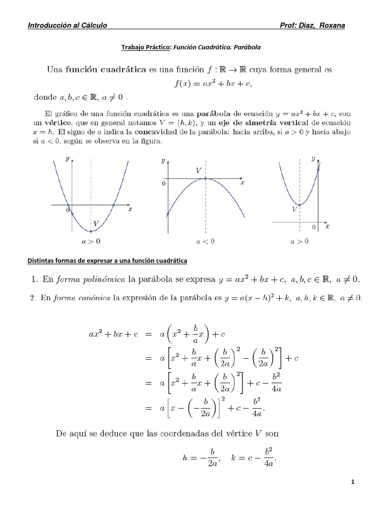 tp10 Funcion Cuadratica | PDF | Función (Matemáticas) | Matemáticas
