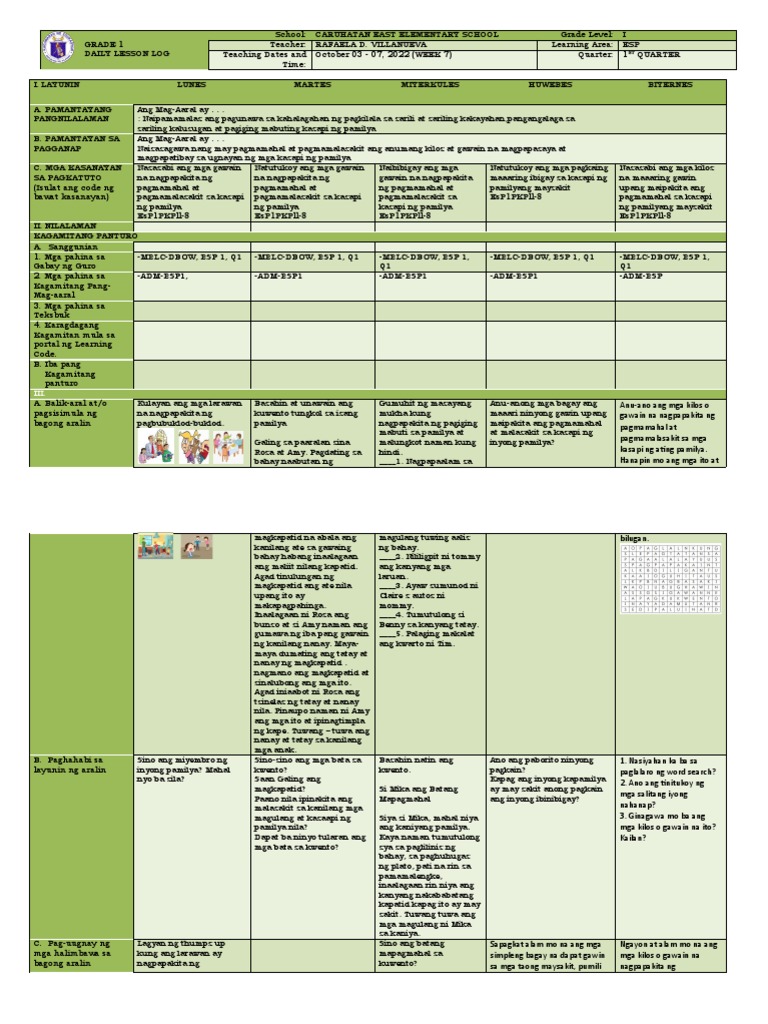 DLL Esp-1 Q1 W7 | PDF