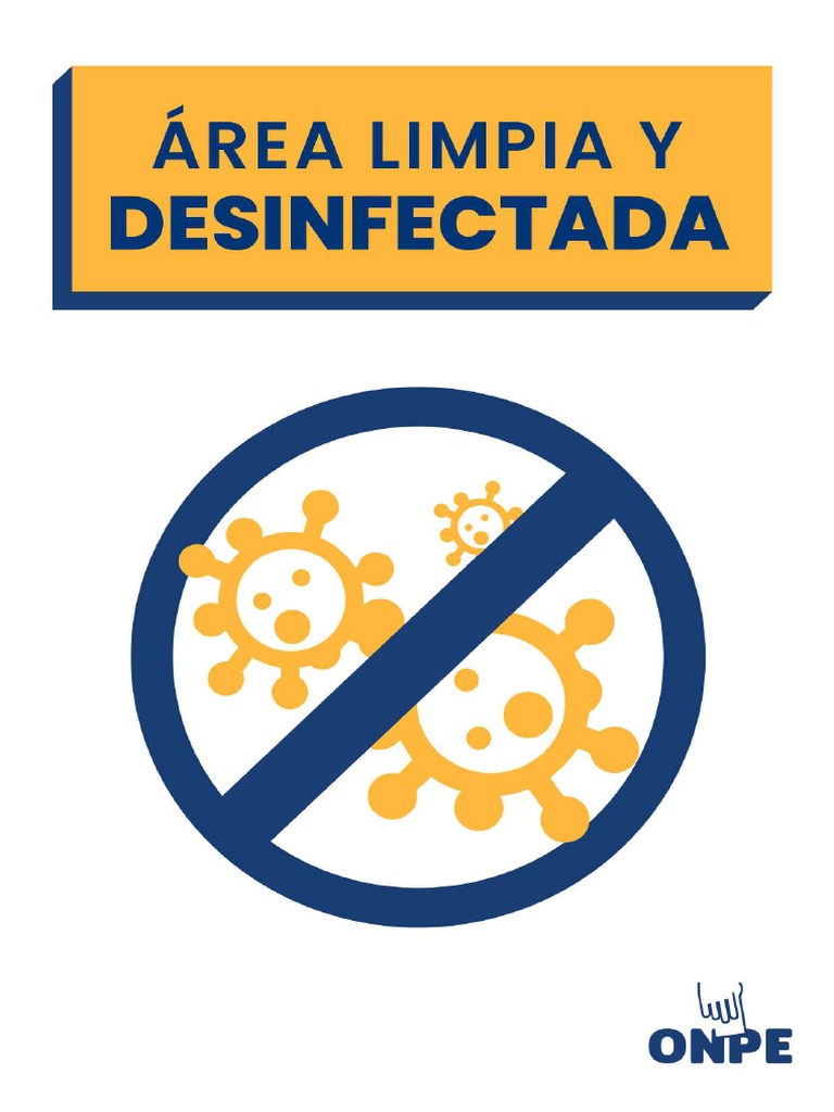 Señal Area Limpia y Desinfectada | PDF
