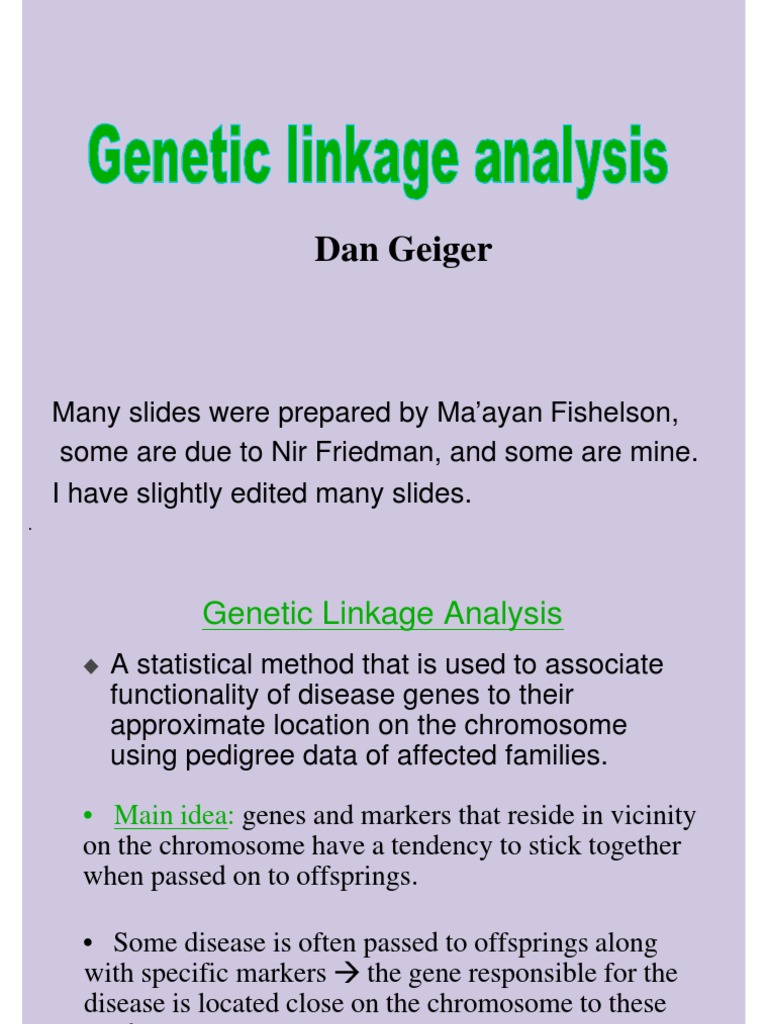 Genetic Linkage Analysis Overview | PDF | Dominance (Genetics ...