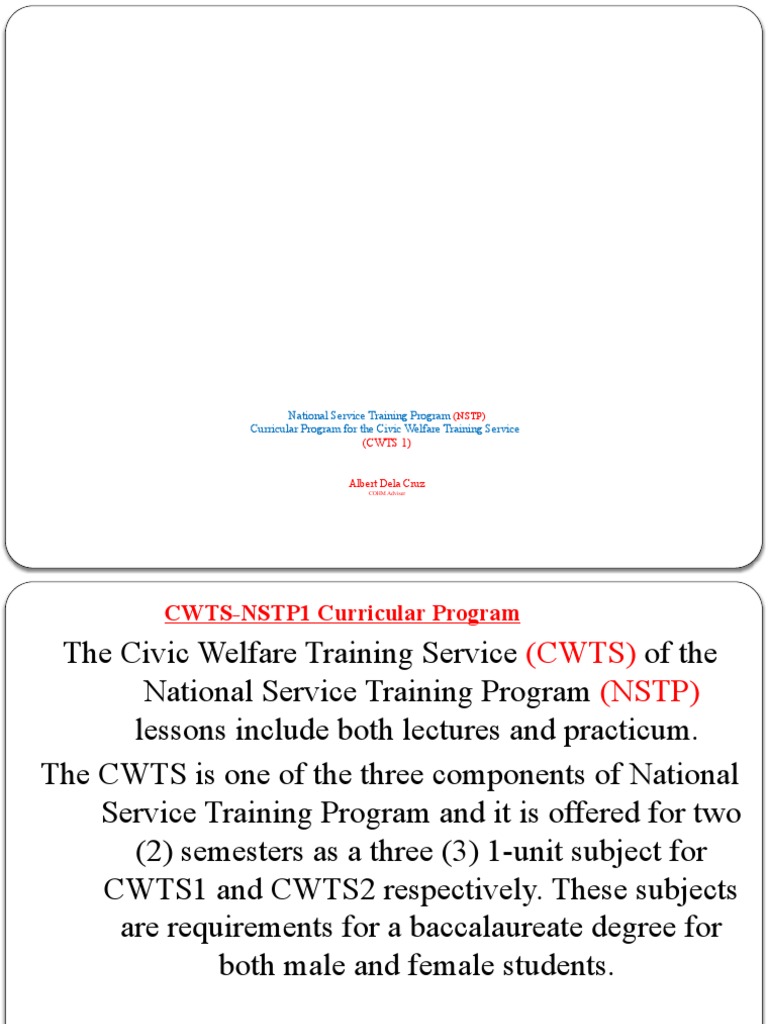 NSTP1 CWTS1 Lecture | PDF | Attitude (Psychology) | Behavior