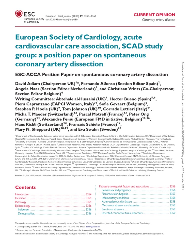 SCAD | PDF | Myocardial Infarction | Heart