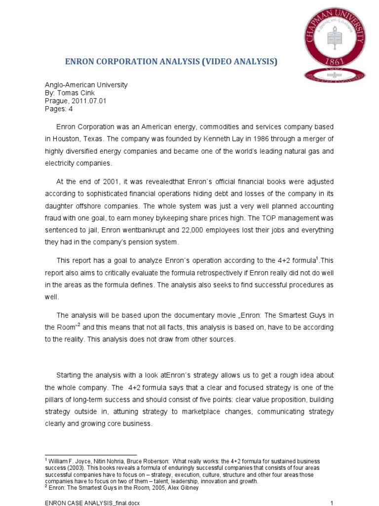 Enron Case Analysis - Final | PDF | Enron | Economies