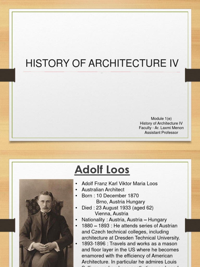 Adolf Loos | PDF | Design | Architectural Design