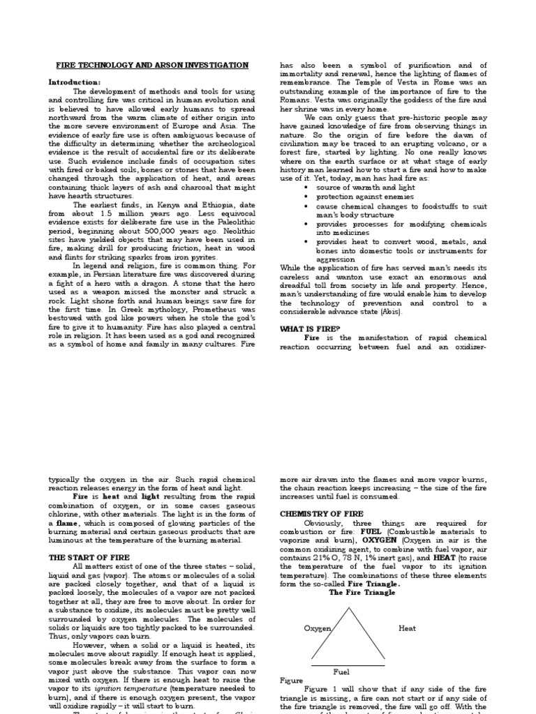 Fire Tech Lecture Notes | PDF | Combustion | Fires