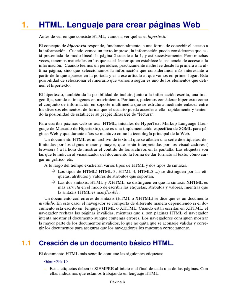 UD1 - 2 Conceptos Básicos de HTML | PDF | HTML | Xml