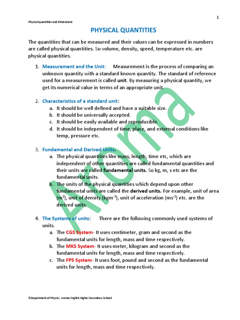 Physical Quantities Hands Outs | PDF | Significant Figures | Accuracy ...