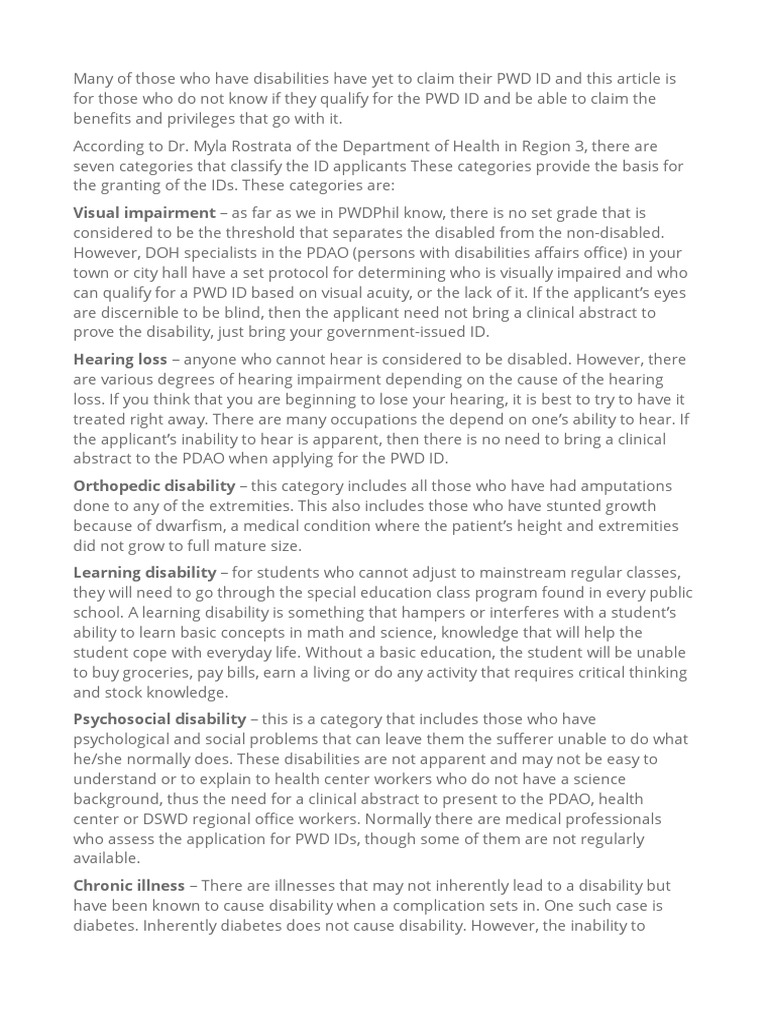 Many of Those Who Have Disabilities Have Yet to Claim Their PWD ID and ...