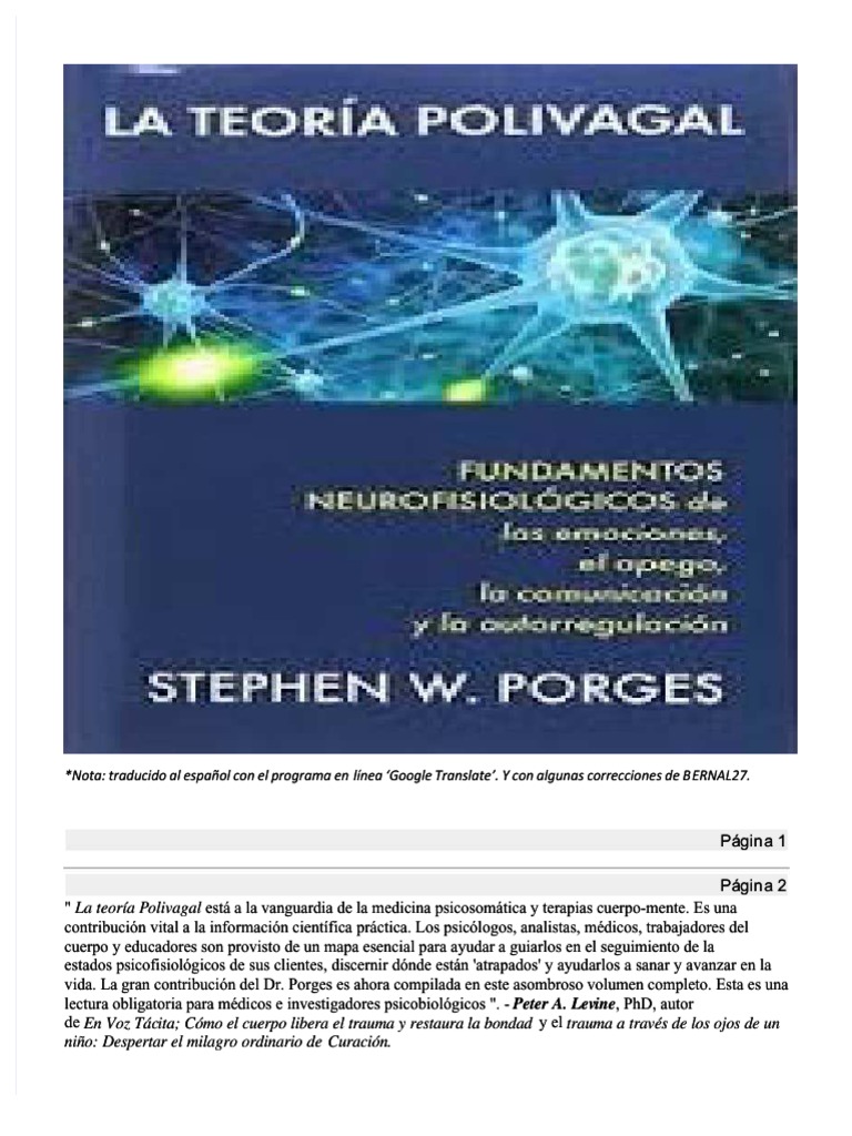 PDF La Teoria Polivagal Stephen Porges - Compress | PDF | Las emociones ...