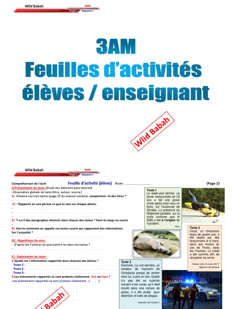 3AM-Feuille D Activites | PDF