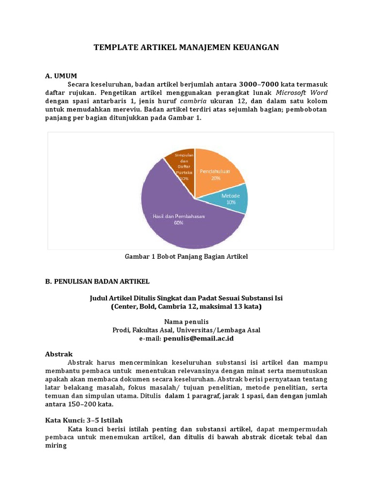 Template-Panduan-Penulisan-Artikel-Manajemen Keuangan-2021 | PDF