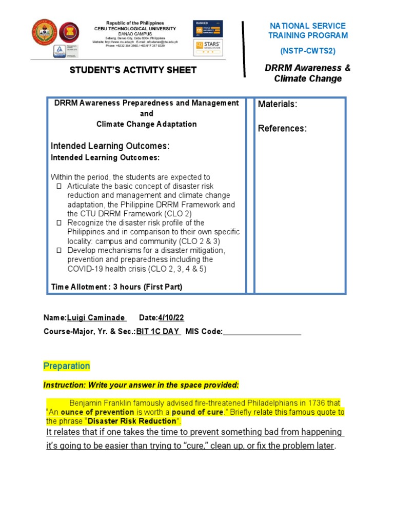 Activity 2 NSTP | PDF