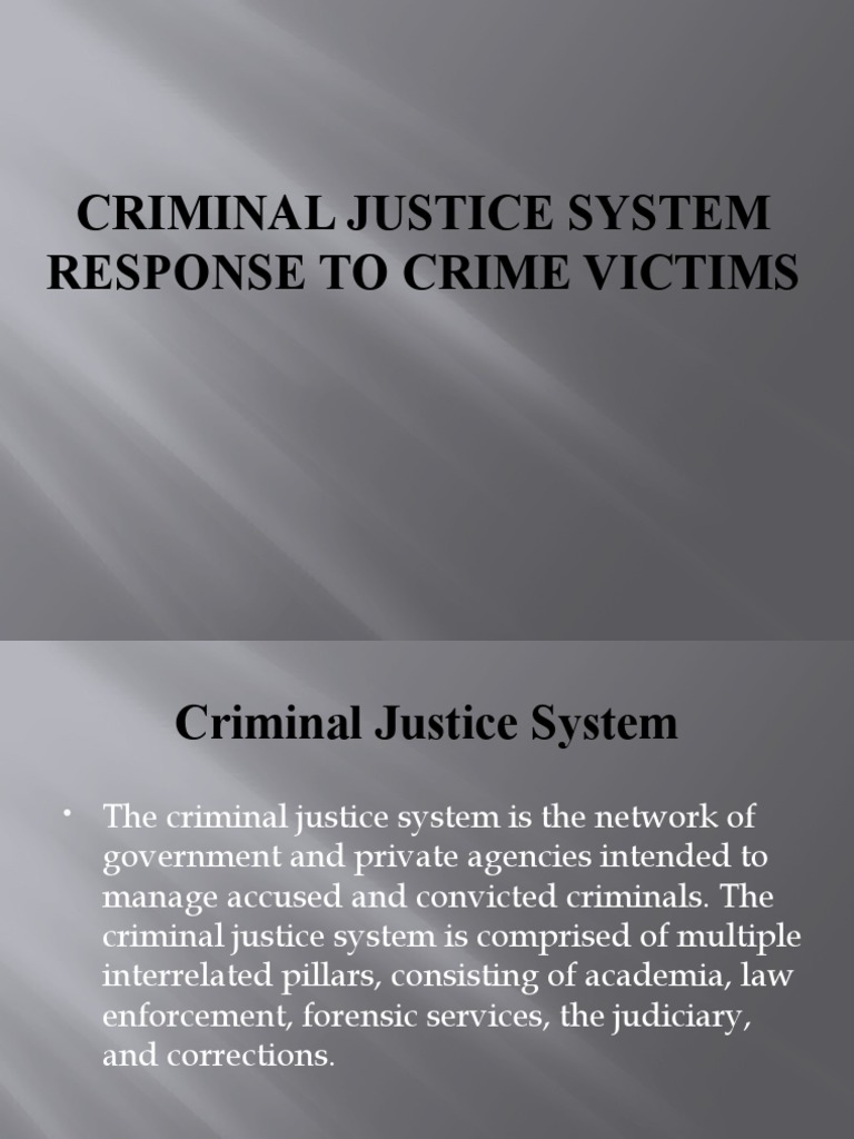 Criminal Justice System Response To Crime Victims | PDF | Victimisation ...