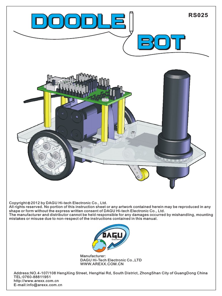 Doodle Bot Instruction Manual | PDF | Arduino | Computing