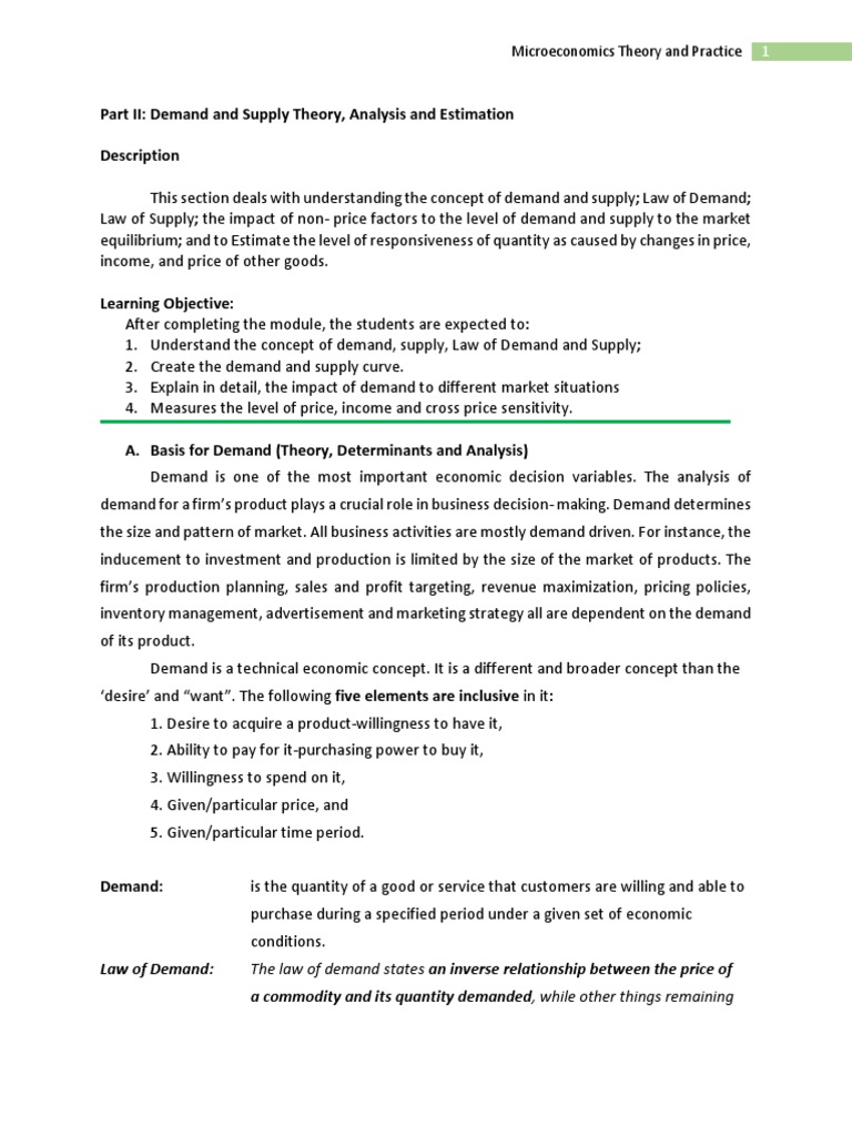 Module Bacc 201 Introduction To Microeconomics Part Iia&b | PDF ...