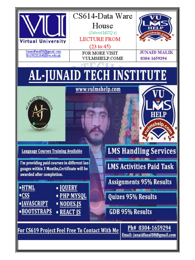 Cs614 Solved Mcqs Final Term by Junaid | PDF | Data Warehouse ... Cs614 Solved Mcqs Final Term by Junaid | PDF | Data Warehouse ...