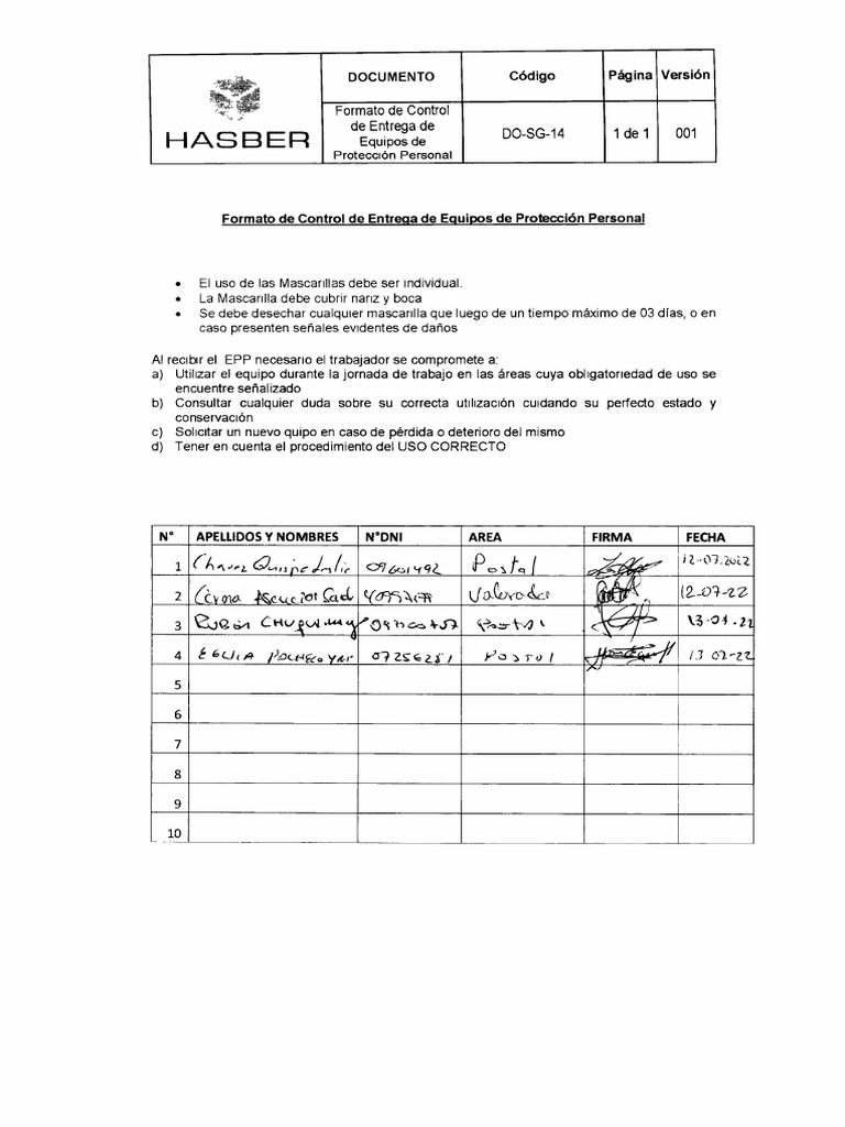 Formato de Entrega de Equipos | PDF