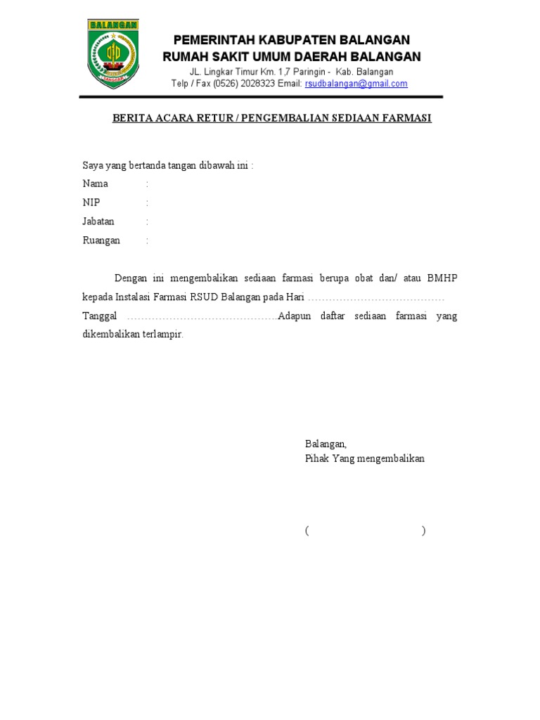 Berita Acara Retur | PDF