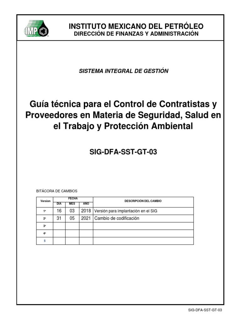 Guía integral para la gestión de seguridad, salud y protección ambiental de contratistas y ...