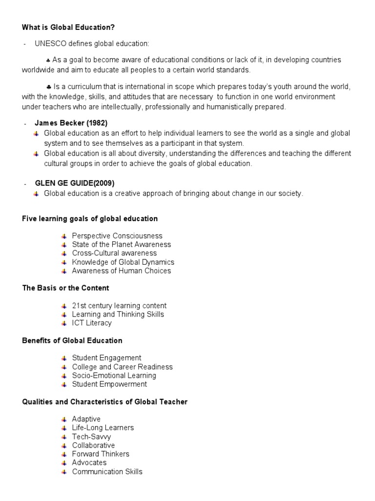 What Is Global Education | PDF | Learning | Teachers