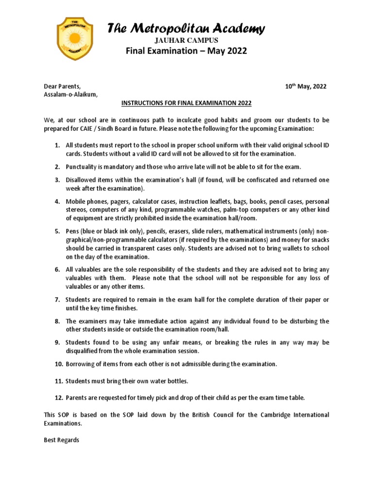 Important Circular For Parents OK | PDF | Wellness