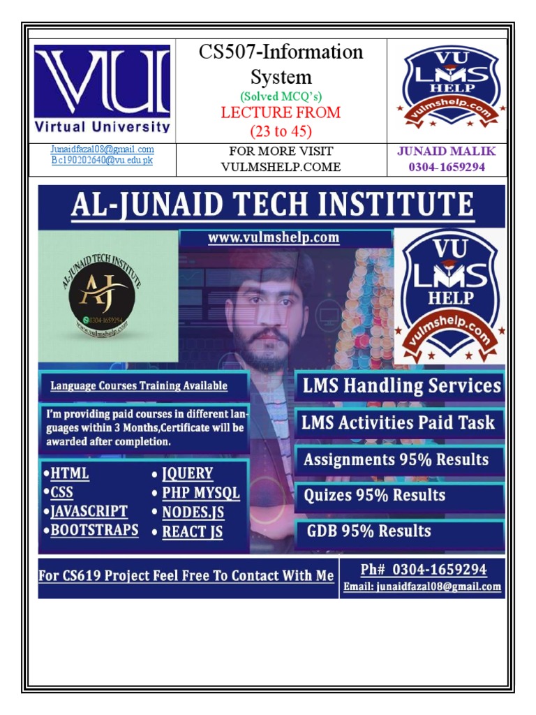 Cs507 Solved Mcqs Final Term by Junaid | PDF