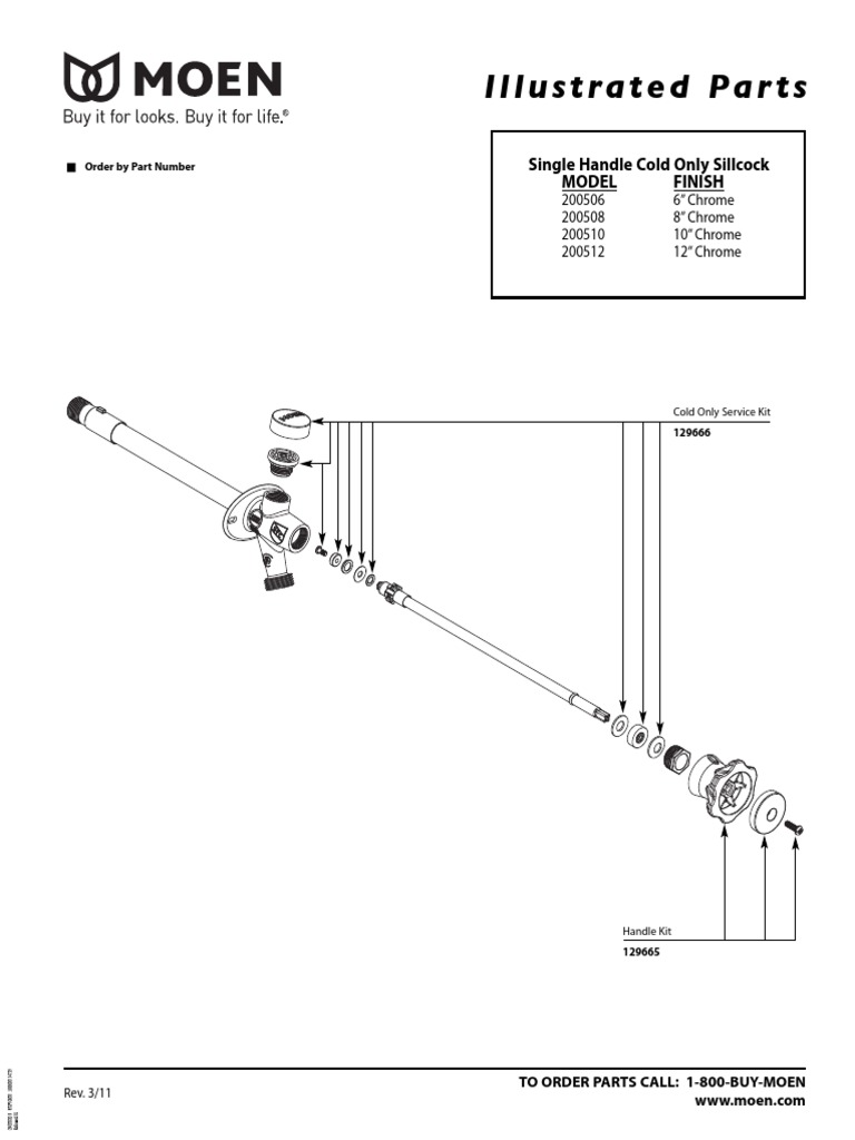 Moen 200512 Exploded Parts 121311 | PDF