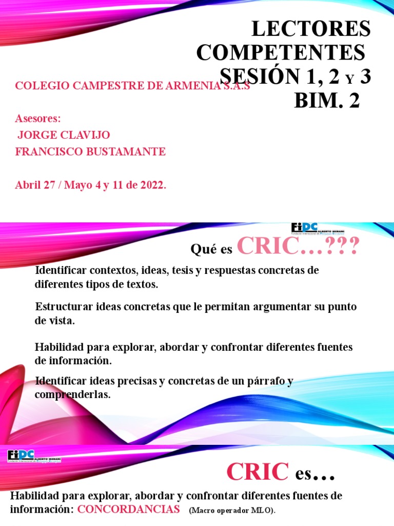 Lectores Competentes Sesión 1, 2 3 BIM. 2 | PDF