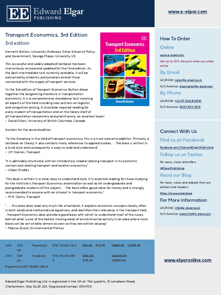 Transport Economics, 3rd Edition: Online | Download Free PDF ...
