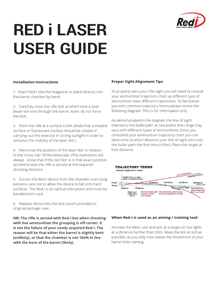 Red-i Laser Installation Guide | PDF | Rifle | Telescopic Sight