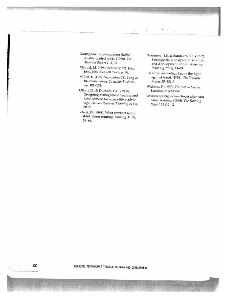 Managing Performance Through Training and Development | PDF