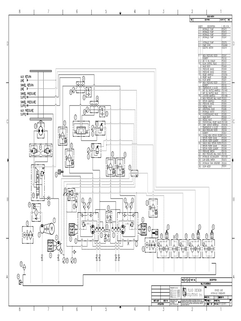 250HD HPU Hydr Schematic Rev F | PDF