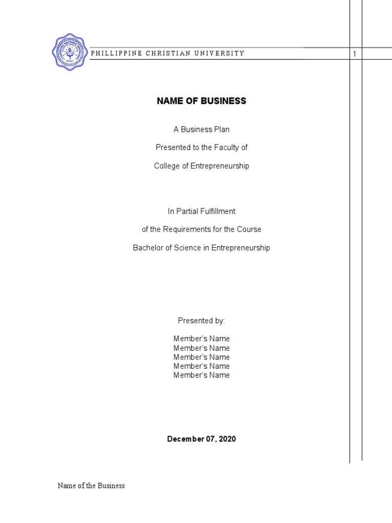 Business Plan Pcu Template and Sample | PDF | Massage | Employment