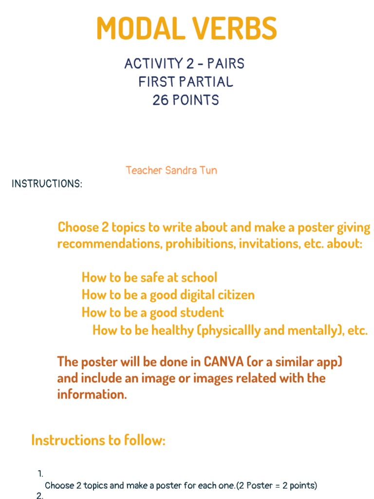 Activity 2. Modal Verbs-Posters | PDF