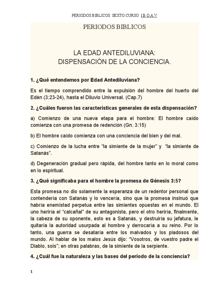 Dispensaciones Bíblicas: Edad Antediluviana | PDF | Abrahán | Ismael
