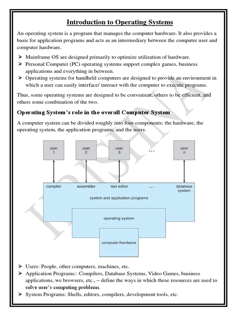 Introduction To Operating Systems | PDF | Booting | Operating System Introduction To Operating Systems | PDF | Booting | Operating System