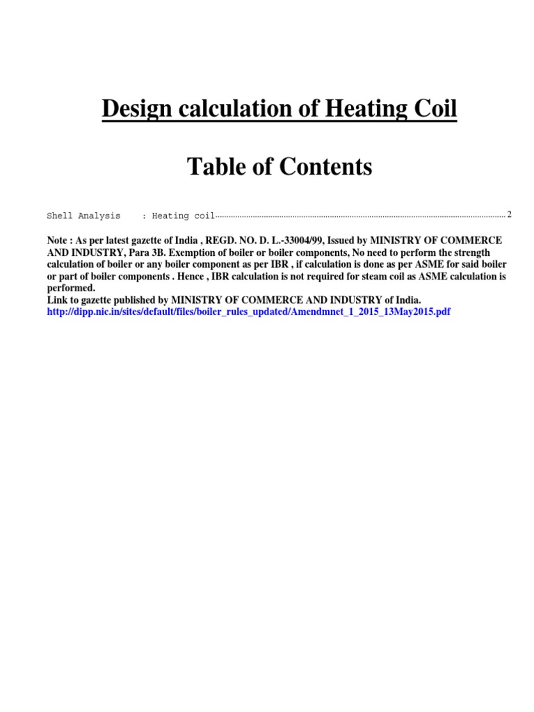 Heating Coil Design Calculation | PDF