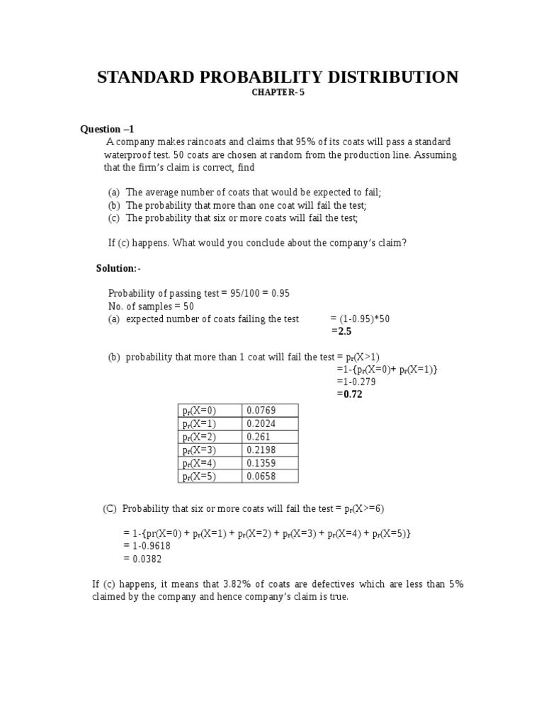 Standard Probability Distribution | Download Free PDF | Normal Distribution | Standard Deviation